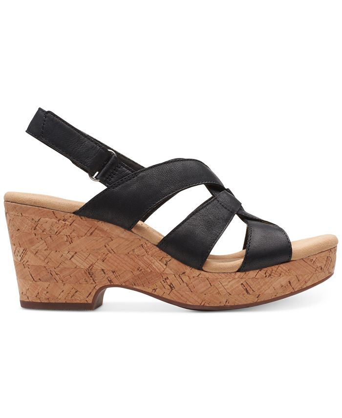 Clarks Women's Collection Giselle Beach Slingback Wedge Sandals - Macy's