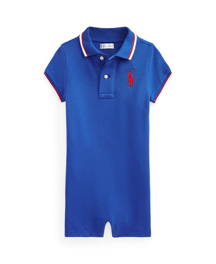 Polo Ralph Lauren Baby Boys Big Pony Mesh Polo Shortall - Macy's