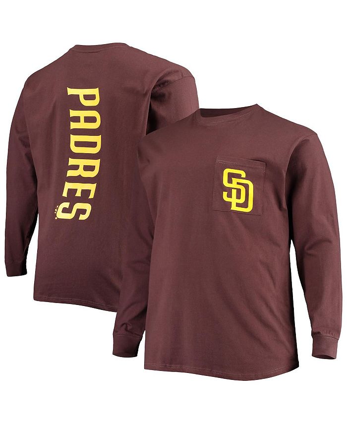 Fanatics Men's Brown San Diego Padres Big and Tall Solid Back Hit Long ...