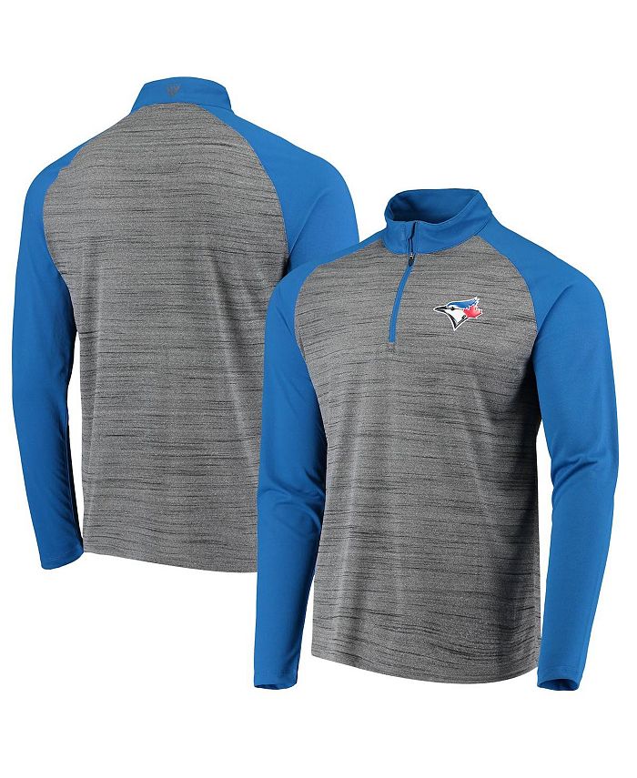 LevelWear Men's Gray, Royal Toronto Blue Jays Vandal Raglan Quarter-Zip ...