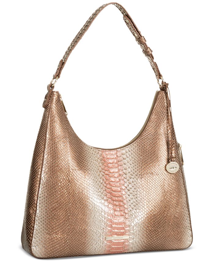 Brahmin Tabitha Natural Cocoa Bay Leather Shoulder Bag - Macy's