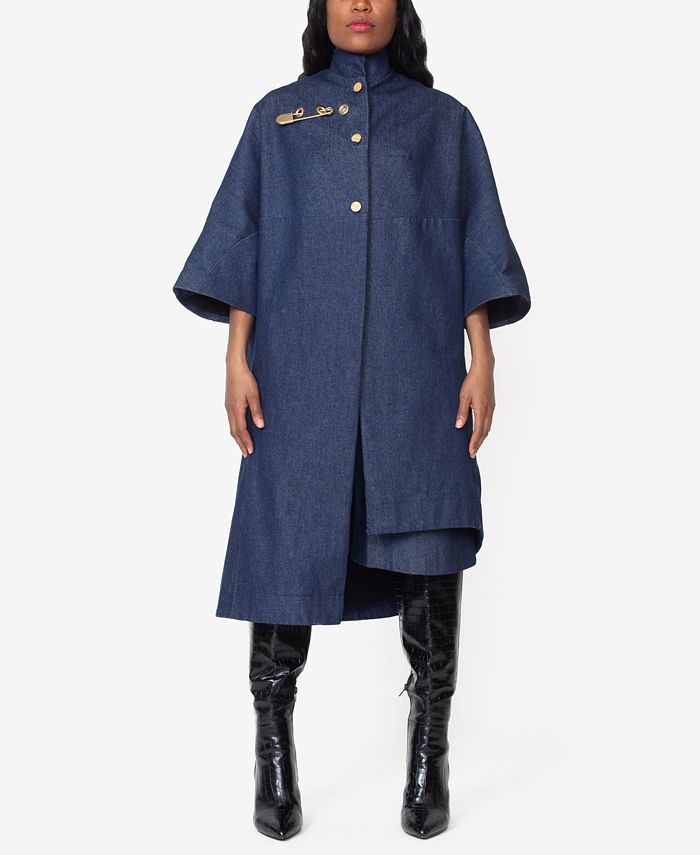 Unisa Eurani Women's Denim Long Asymmetrical Jacket - Macy's