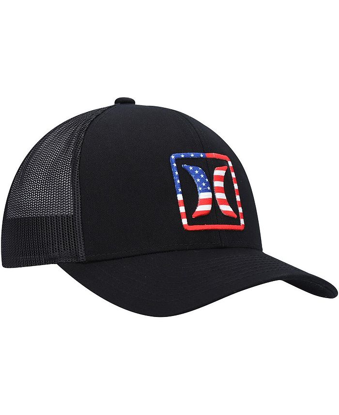 Hurley Men's Black USA Trucker Snapback Hat - Macy's