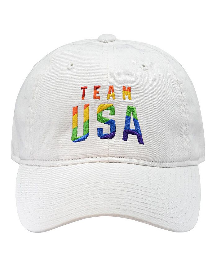 Outerstuff Men's White Team USA Stacked Logo Pride Month Adjustable Hat ...