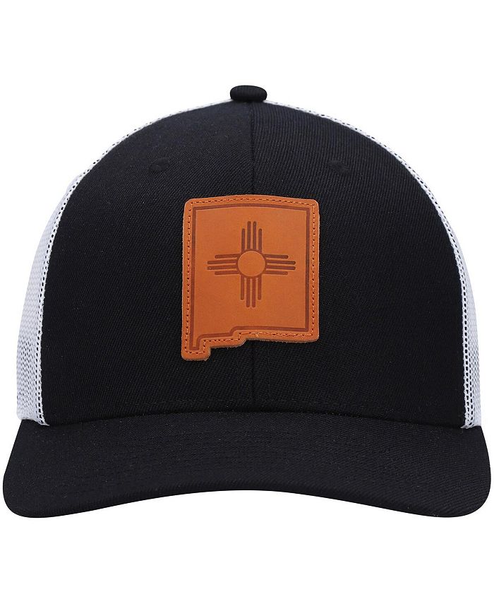 Local Crowns Men's Black New Mexico Leather State Applique Trucker ...