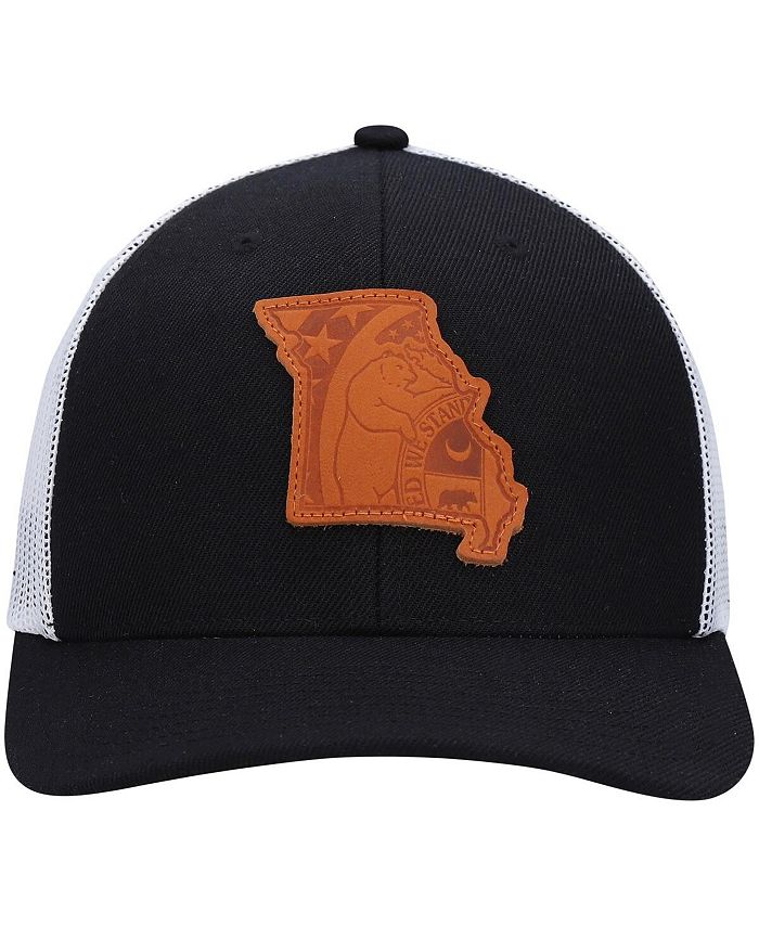 Local Crowns Men's Black Missouri Leather State Applique Trucker ...