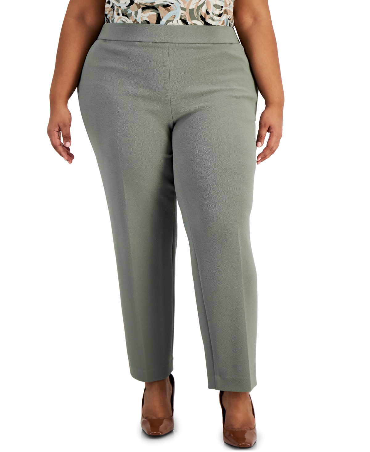 Kasper Plus Size Mid-Rise Pull-On Pants | Smart Closet