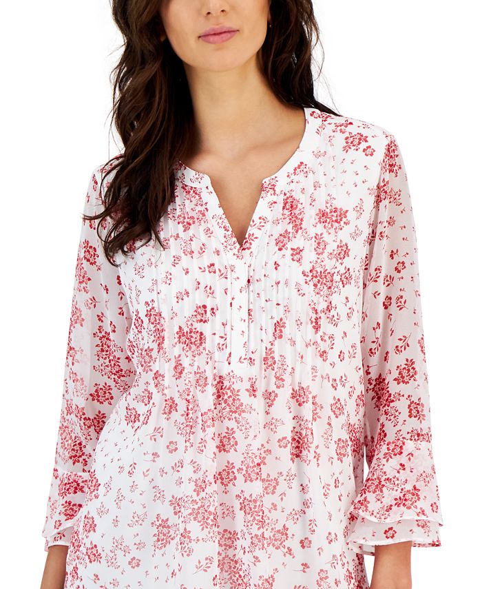 Charter Club Petite Printed Ruffled Blouse, Created for Macy's ... Charter Club Petite Printed Ruffled Blouse, Created for Macy's ...