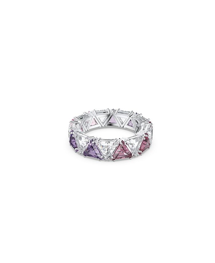Swarovski Ortyx Cocktail Triangle Cut Rhodium Plated Ring - Macy's