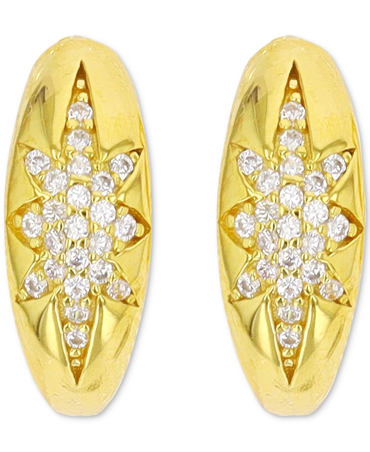 Click here for Cubic Zirconia Small Huggie Hoop Earrings in Sterl... prices