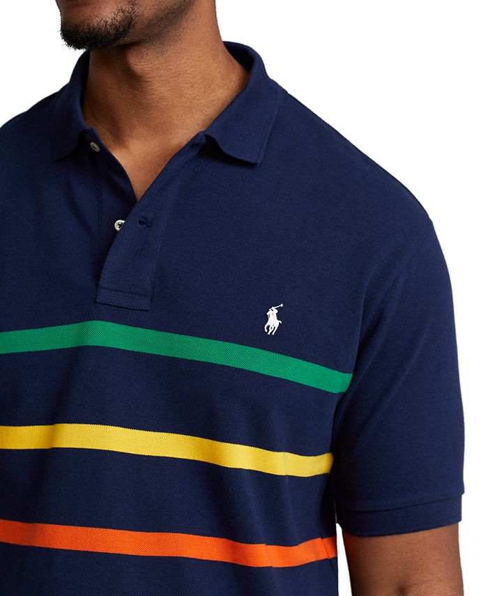 Polo Ralph Lauren Men's Big & Tall Striped Mesh Polo Shirt - Macy's