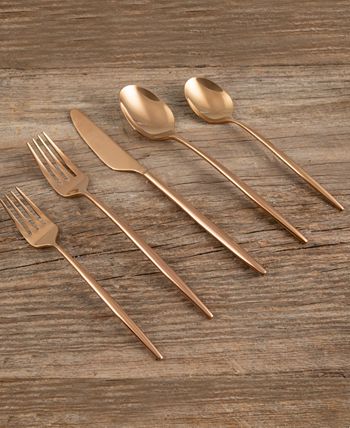 Cambridge Silversmiths Gaze Copper Mirror 20-Piece Flatware Set ...