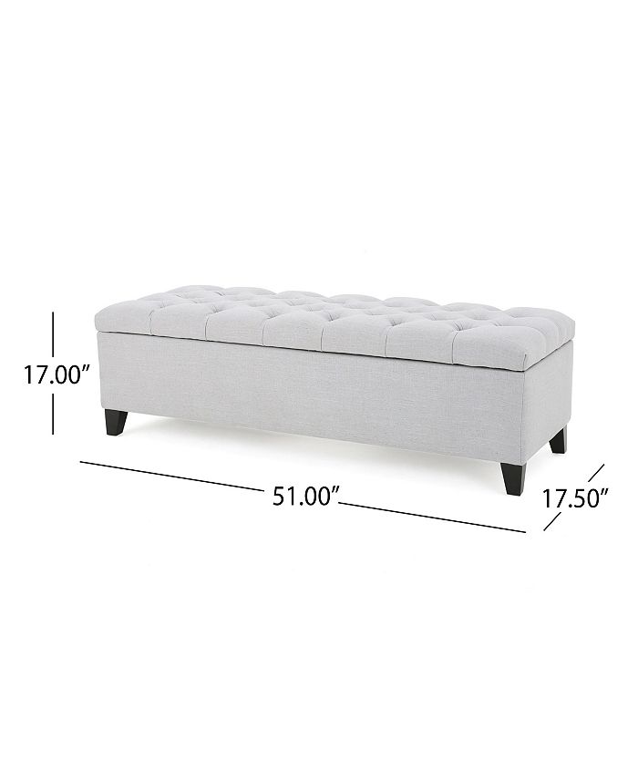 Noble House Ottilie Contemporary Button-Tufted Storage Ottoman Bench ...