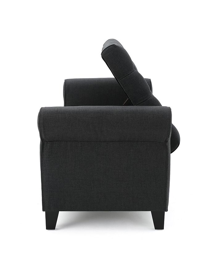 Noble House Keiko Contemporary Rolled Arm Storage Ottoman Bench - Macy's