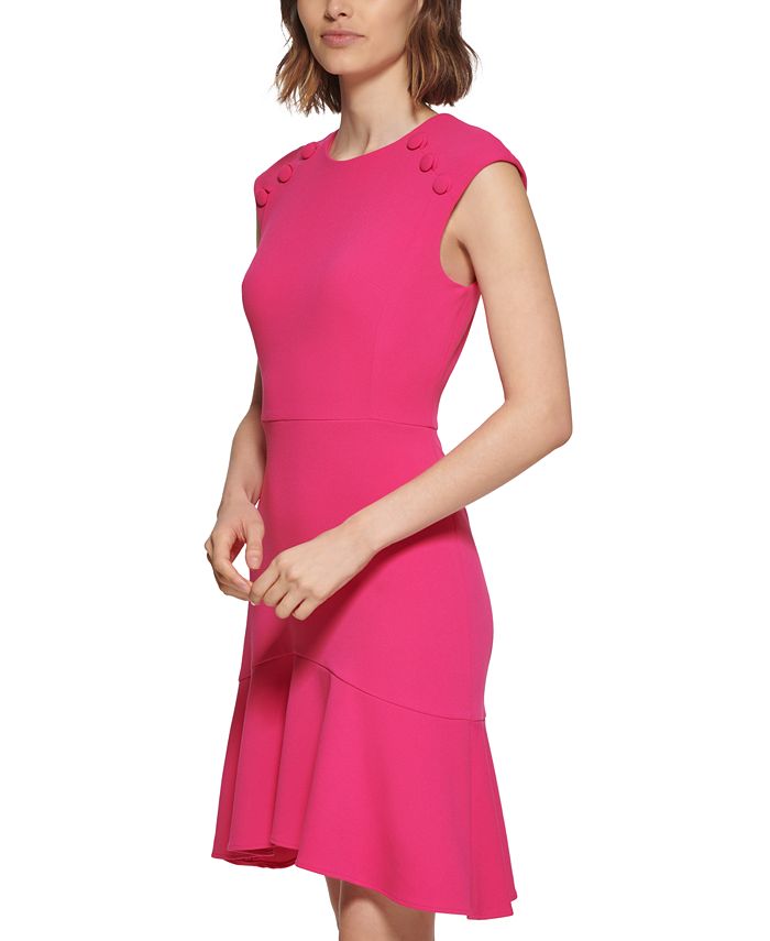 Calvin Klein Ruffled-Hem A-Line Dress - Macy's