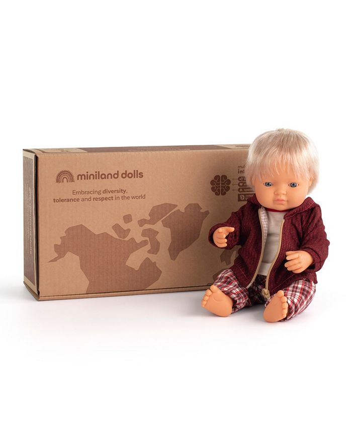 MINILAND 15" Baby Doll Caucasian Boy with Clothes Set, 2 Piece - Macy's