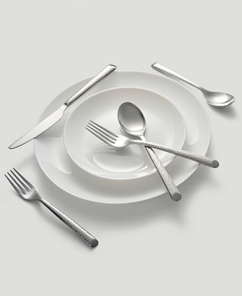 Cambridge Silversmiths Cambridge Elsa Mirror Hammered 20-Pc. Flatware ...