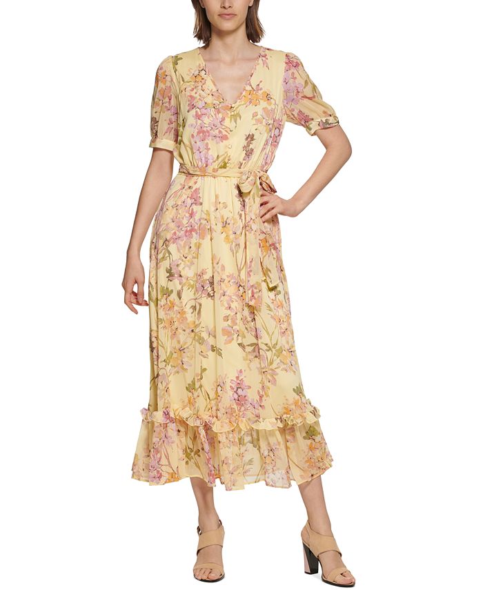 Calvin Klein Floral Maxi Dress - Macy's
