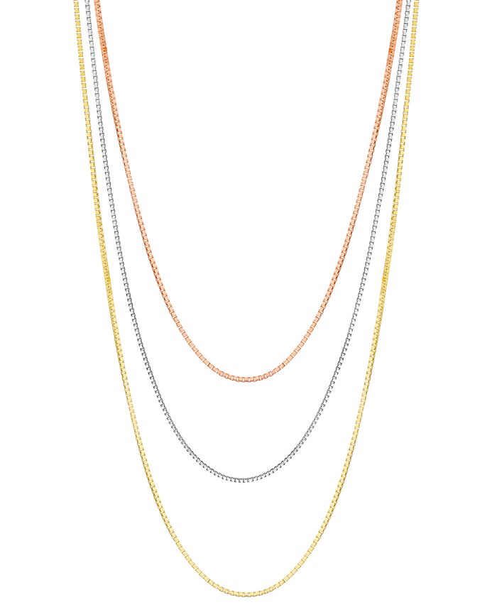 Macy's 14k Gold Necklace Adjustable 16-20" Box Chain (5/8mm) (Also in ...