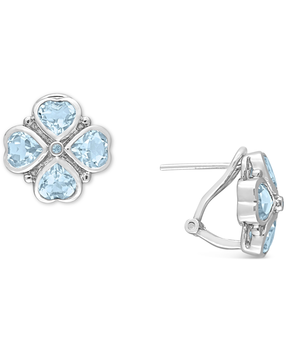 Click here for Blue Topaz Heart Flower Stud Earrings (4-2/5 ct. t... prices
