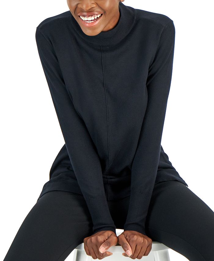 Alfani Women's Seam-Front Mock Neck Sweater, Created for Macy's ...