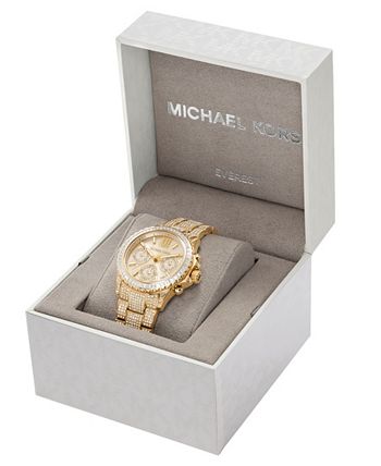 Michael Kors Women's Everest Chronograph Gold-Tone Stainless Steel ...