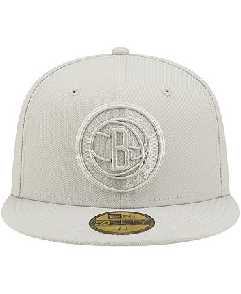 New Era Men's Gray Brooklyn Nets Logo Color Pack 59Fifty Fitted Hat ...