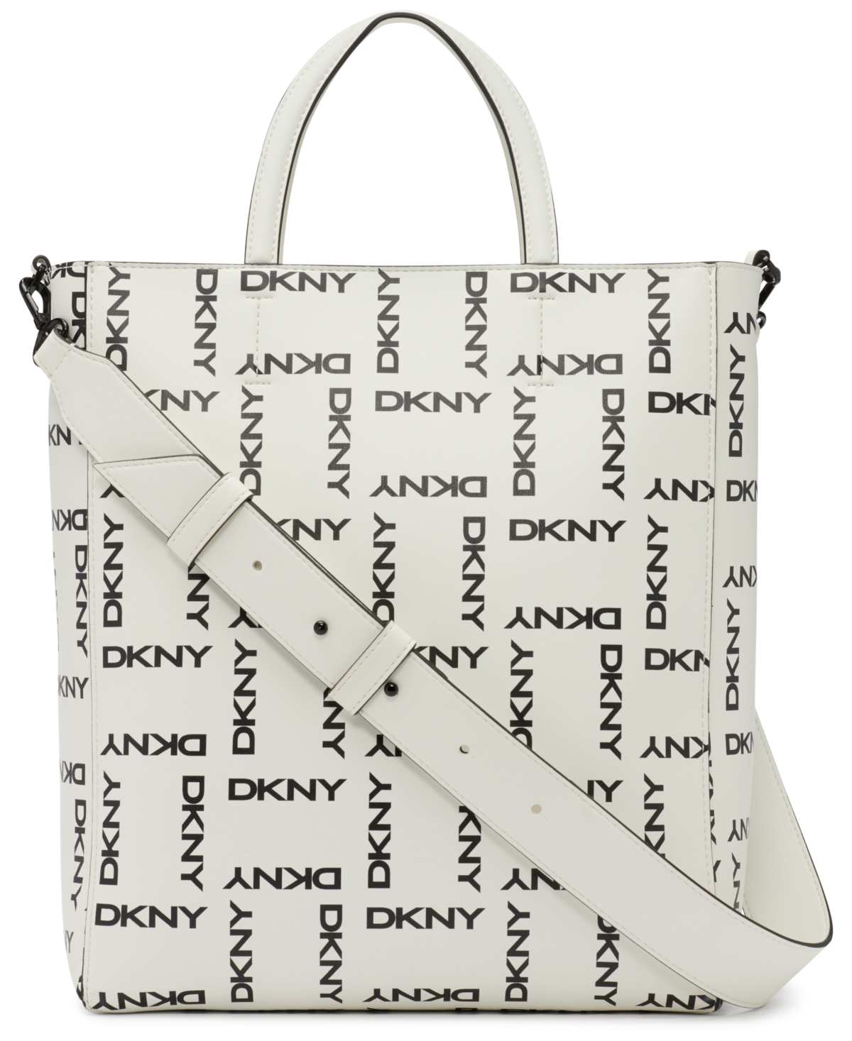 Dkny Women's Tilly Logo Convertible Strap North South Tote Bag In White ...