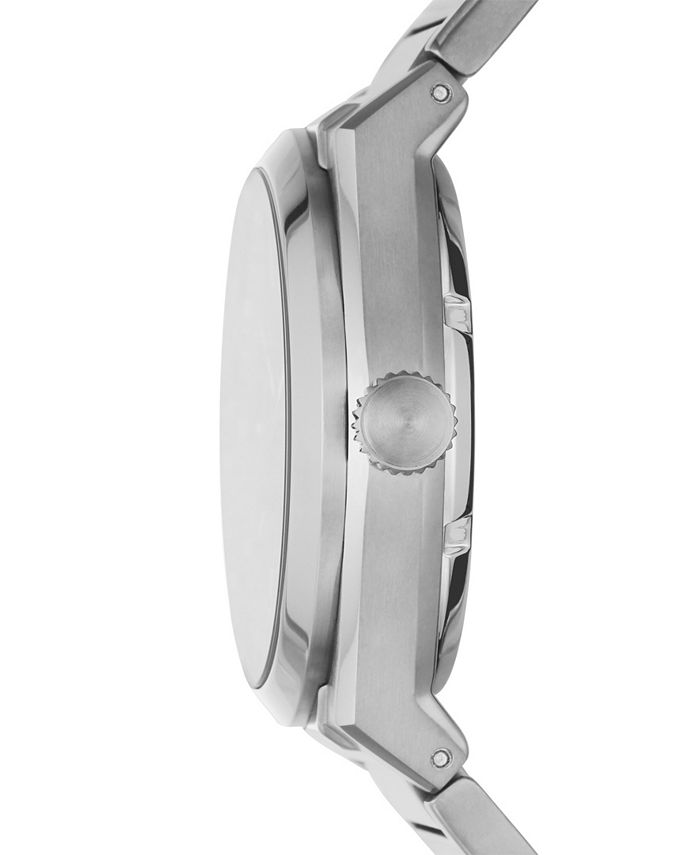 Fossil Men's Everett Automatic Silver-tone Stainless Steel Watch 42mm ...