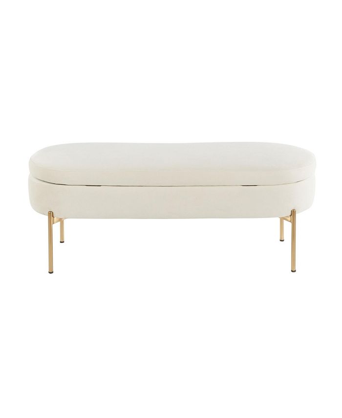Lumisource Chloe Contemporary Glam Storage Bench - Macy's