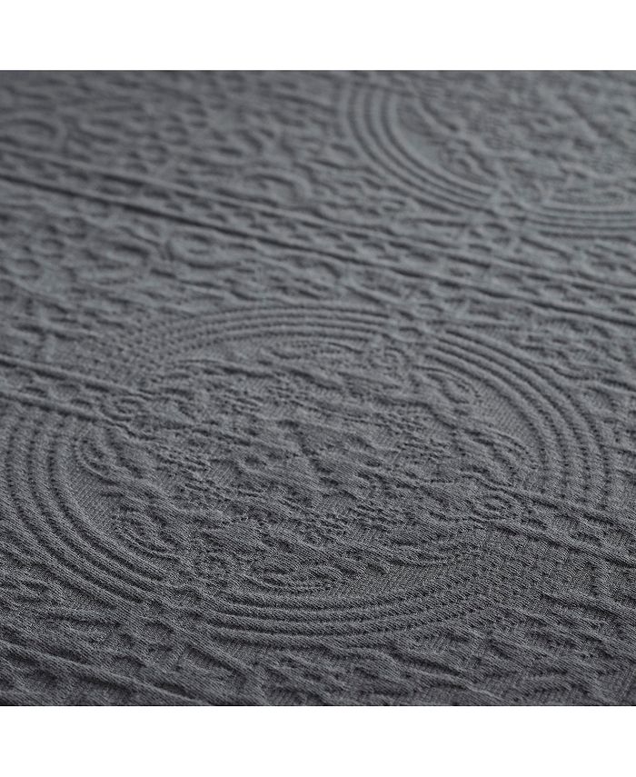 Superior 100% Cotton Fleur De Lis Medallion All-Season 3-Piece Coverlet ...