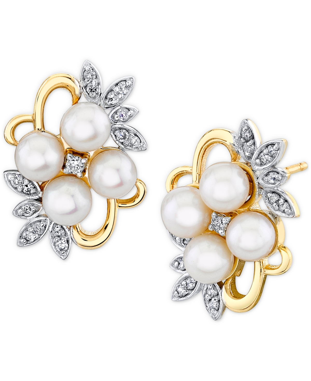 Click here for Cultured Freshwater Pearl (4mm) & Diamond (1/6 ct.... prices