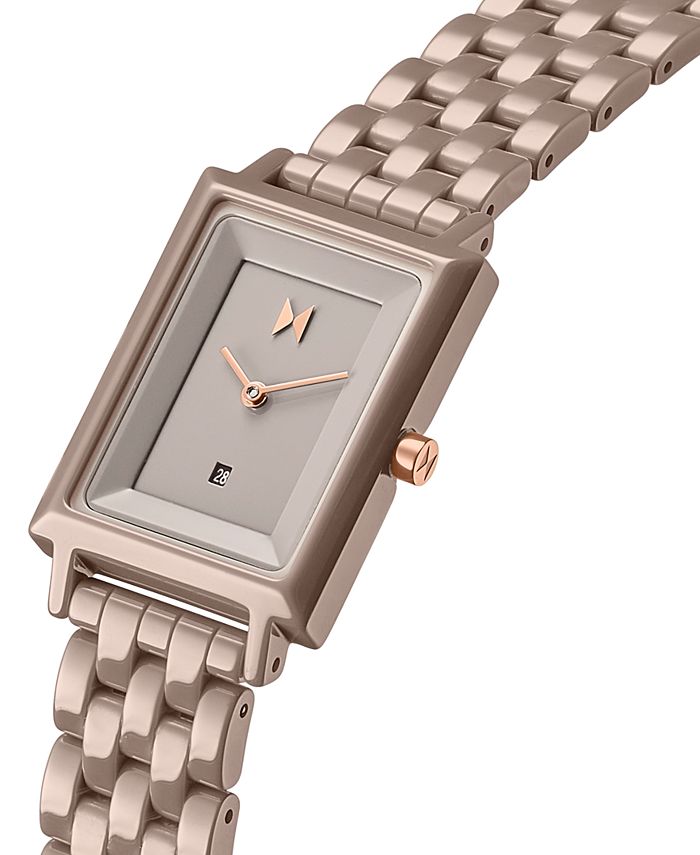 MVMT Women's Signature Square Taupe Ceramic Bracelet Watch 26mm - Macy's