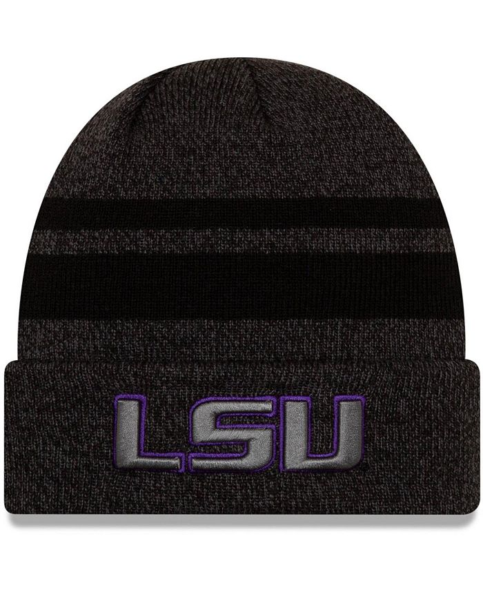 New Era Men's Black and Heathered Gray LSU Tigers Static Flip Cuffed ...