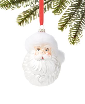 Holiday Lane Santa's Favorites Santa Head Molded Glass Ornament ...