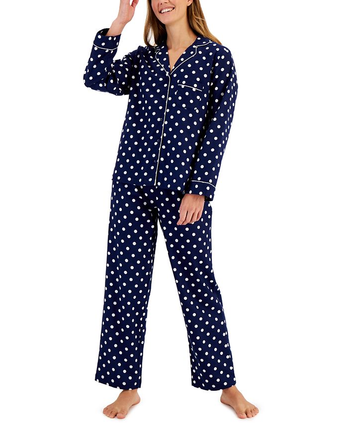 Charter Club Petite Printed Cotton Flannel Pajama Set, Created for Macy ...