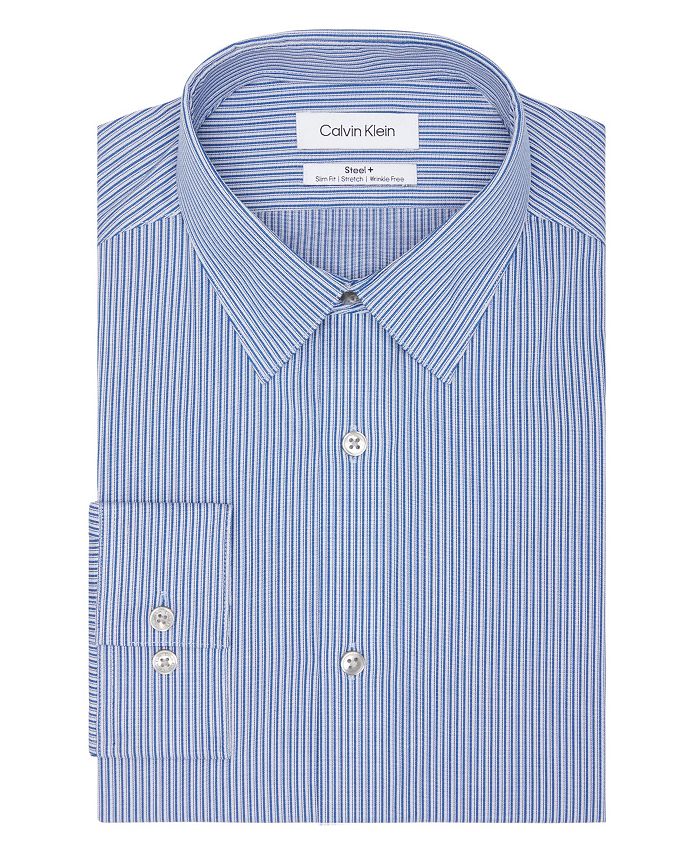 Calvin Klein Men's Steel Plus Slim Fit Stretch Wrinkle Free Dress Shirt - Macy's