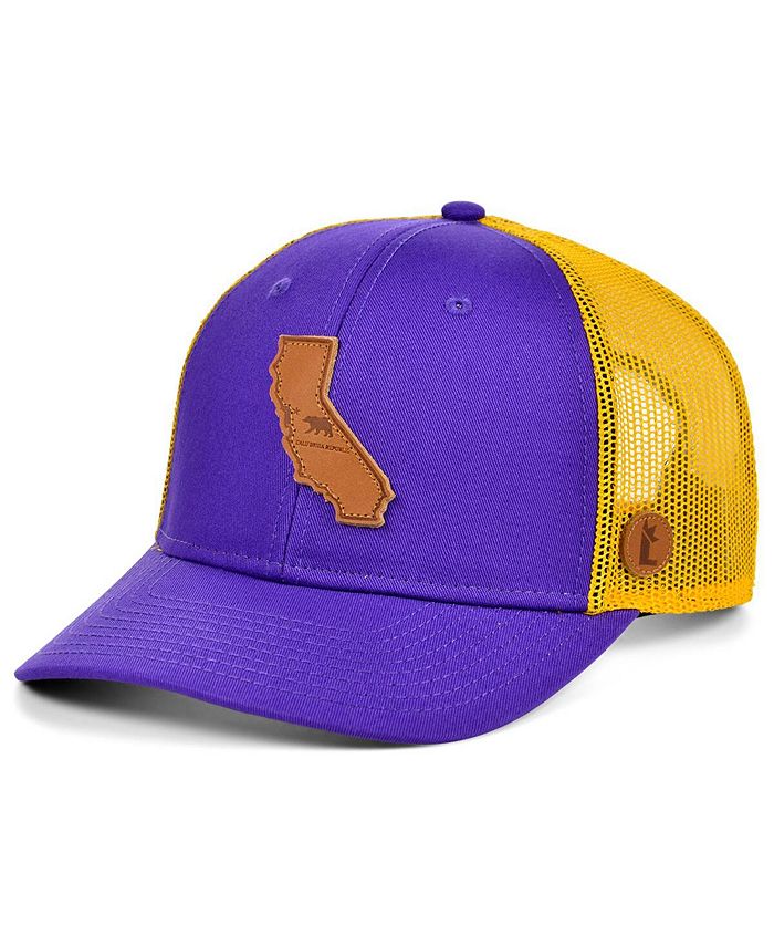 Local Crowns Men's Purple, Gold California Statement Trucker Snapback ...