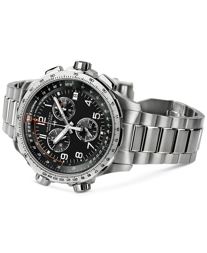 Hamilton Men's Swiss Chronograph X-Wind Stainless Steel Bracelet Watch ...