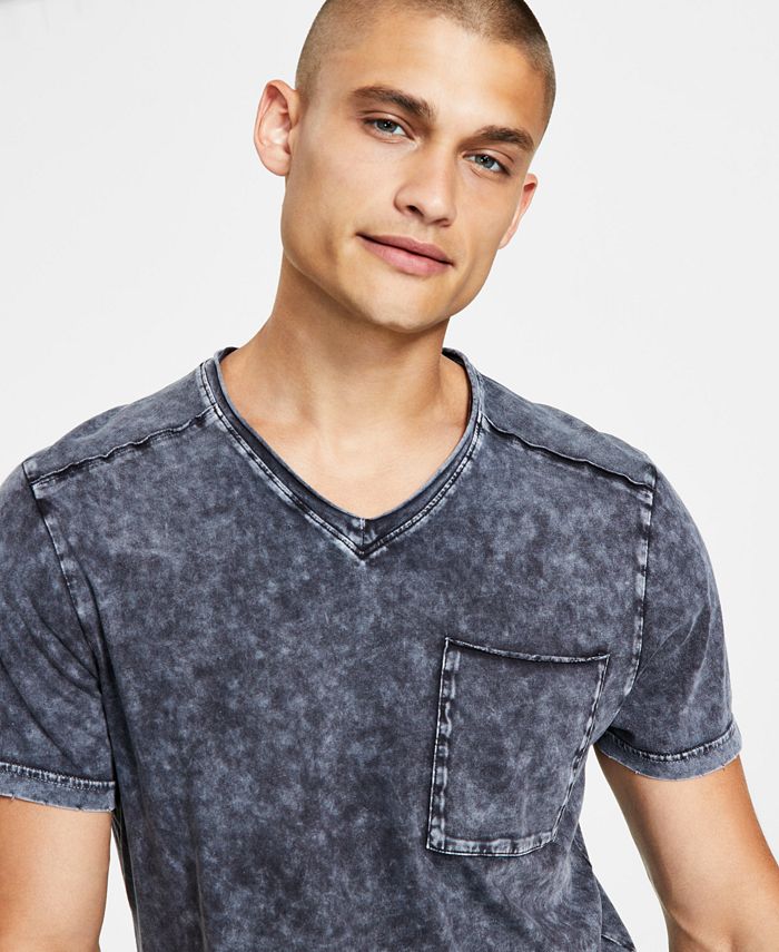 I.N.C. International Concepts Men's Acid Frayed V-Neck T-Shirt, Created ...