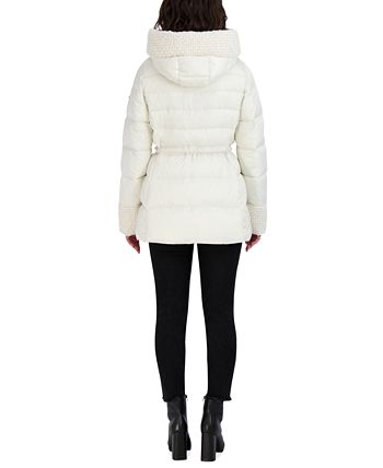 Laundry by Shelli Segal Women's Mixed-Media Anorak Hooded Puffer Coat ...