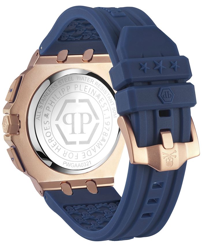 Philipp Plein Men's Chronograph Plein Extreme Blue Silicone Strap Watch ...