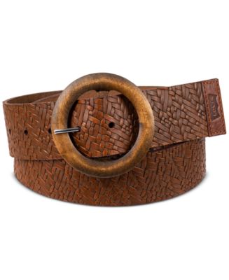 Levi's® Women's Wide Wooden Buckle Woven Waist Belt - Macy's