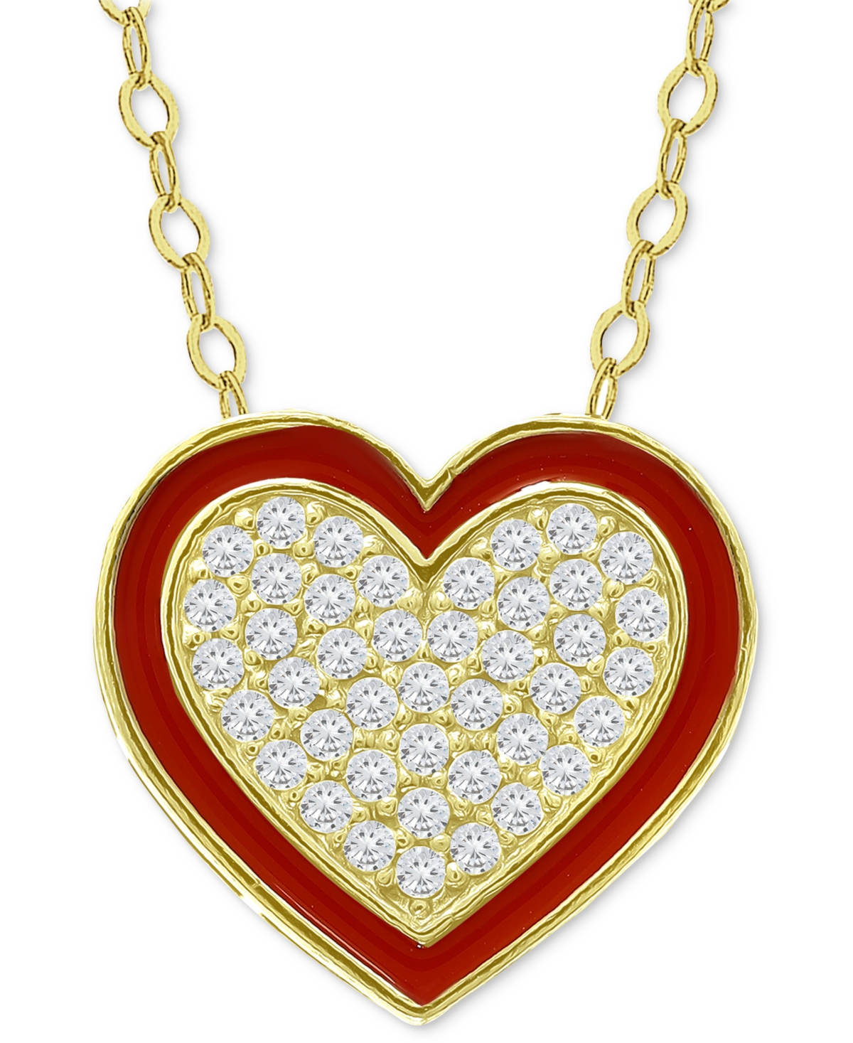 Click here for Giani Bernini Cubic Zirconia & Red Enamel Heart Pe... prices