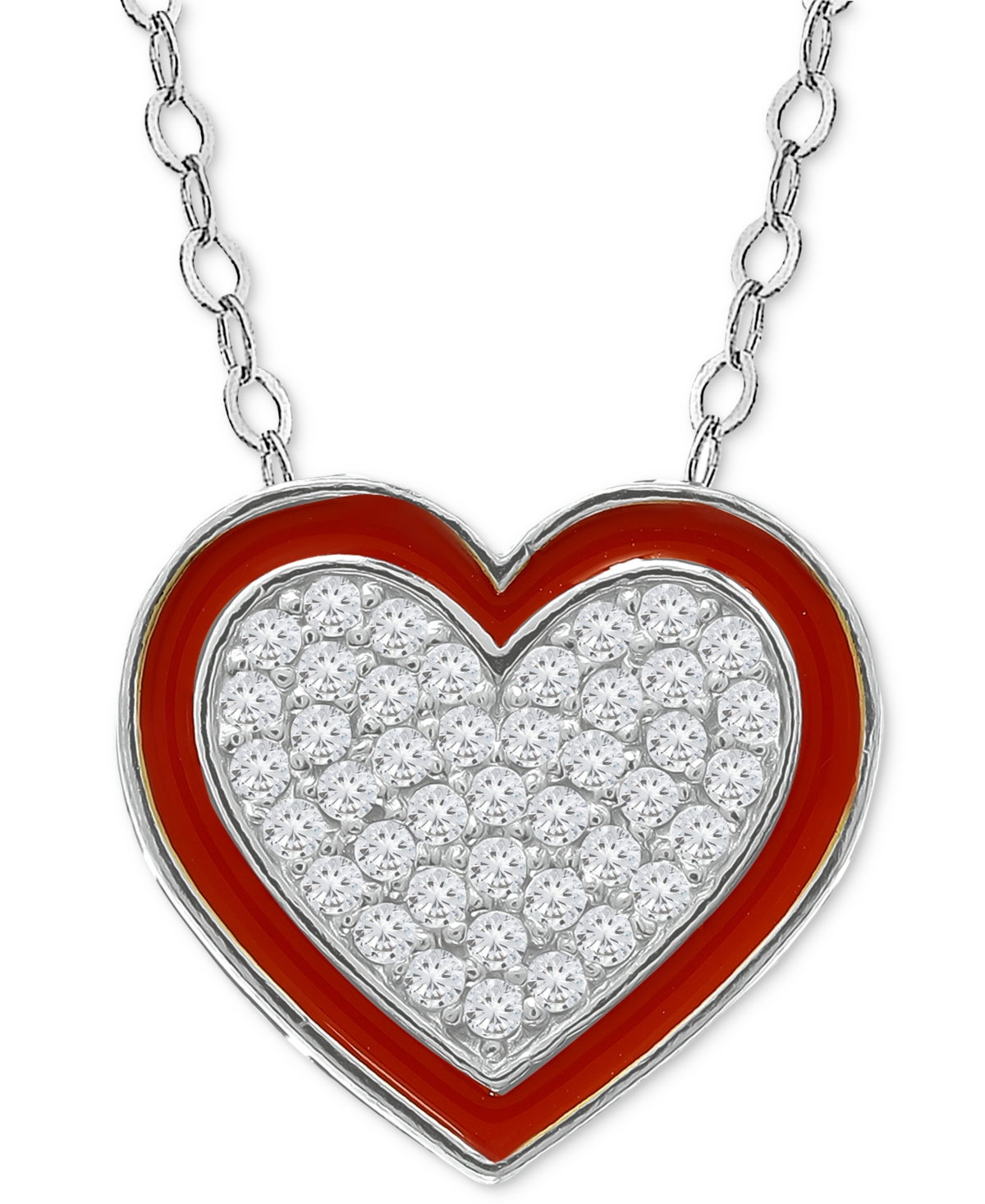 Click here for Giani Bernini Cubic Zirconia & Red Enamel Heart Pe... prices