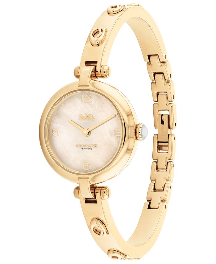 COACH Women's Cary Gold-tone Bangle Bracelet Watch 26mm - Macy's