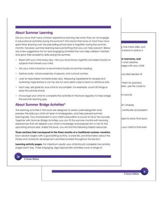 Barnes & Noble Summer Bridge Activities, Grades PK - K: Bridging Grades ...