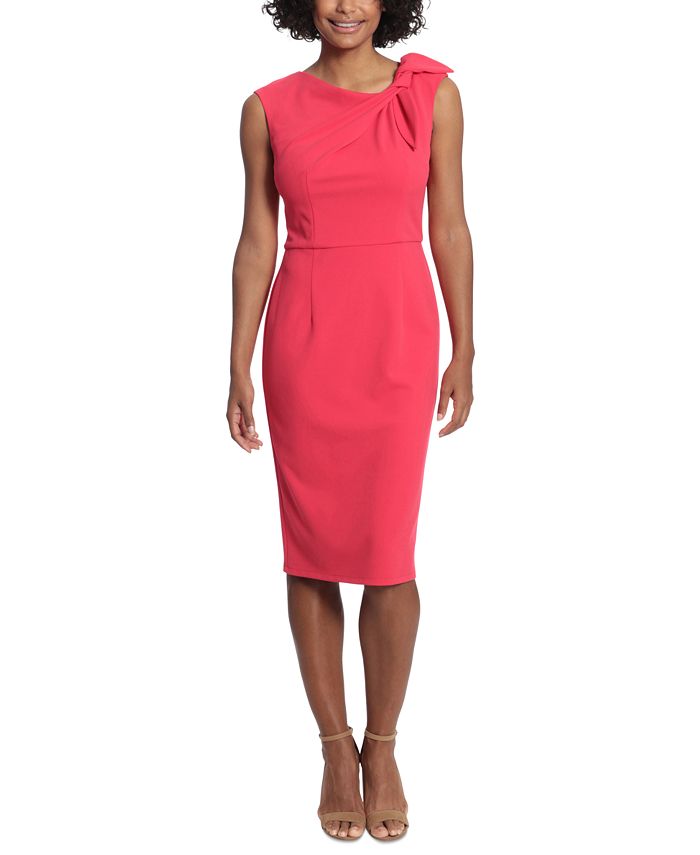 London Times Petite Bow-Neck Sheath Dress - Macy's