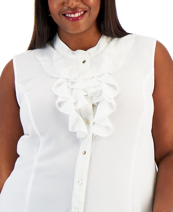 Kasper Women's Button-Down Ruffled Top - Macy's