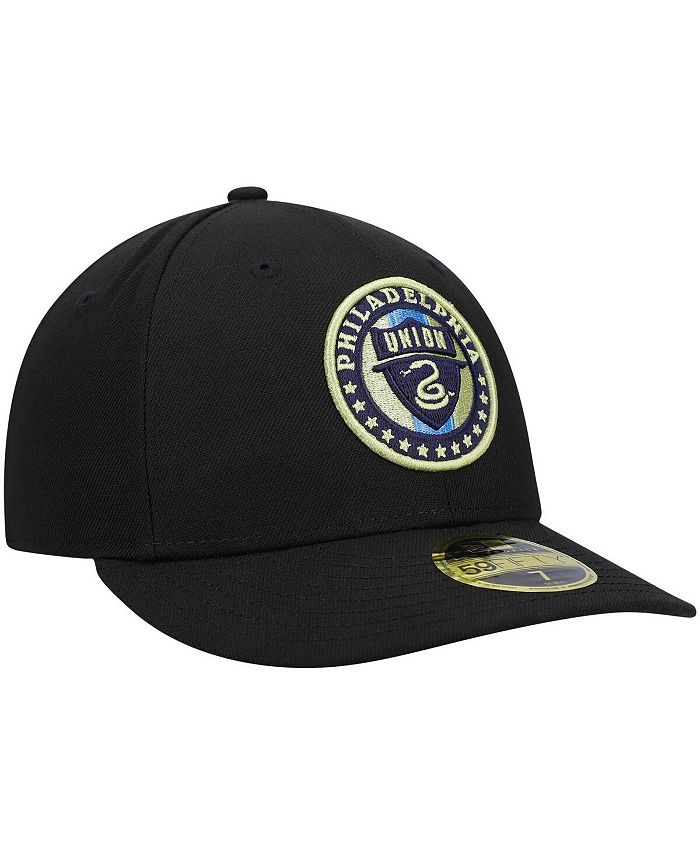 New Era Men's Black Philadelphia Union Primary Logo Low Profile 59FIFTY ...